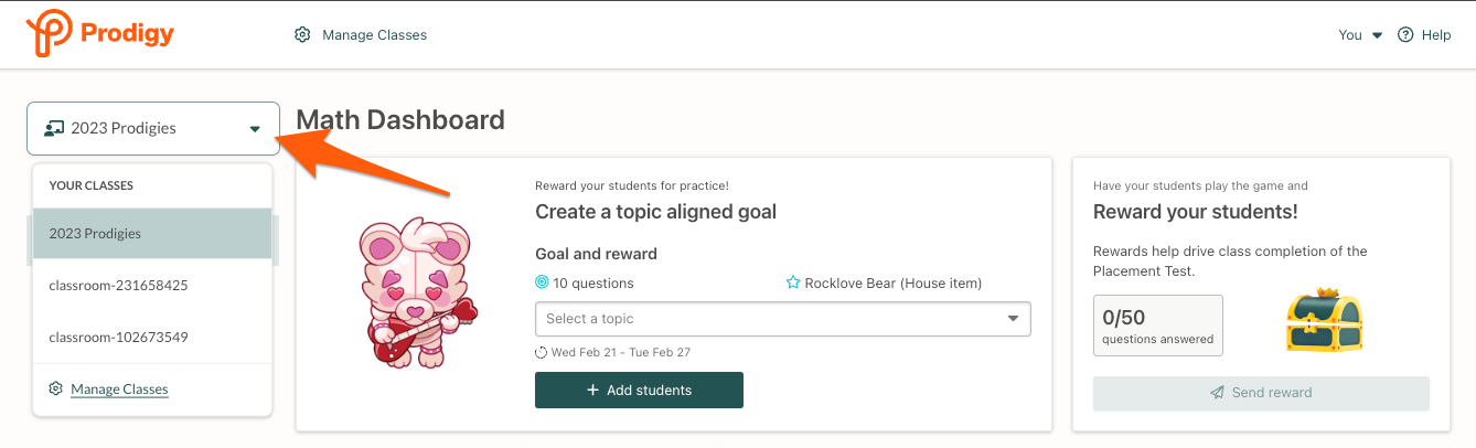 Overview: Math Dashboard – Prodigy Education